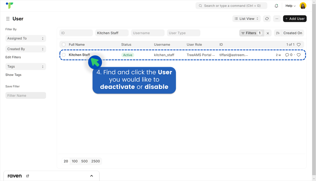 Adding & Disabling a User